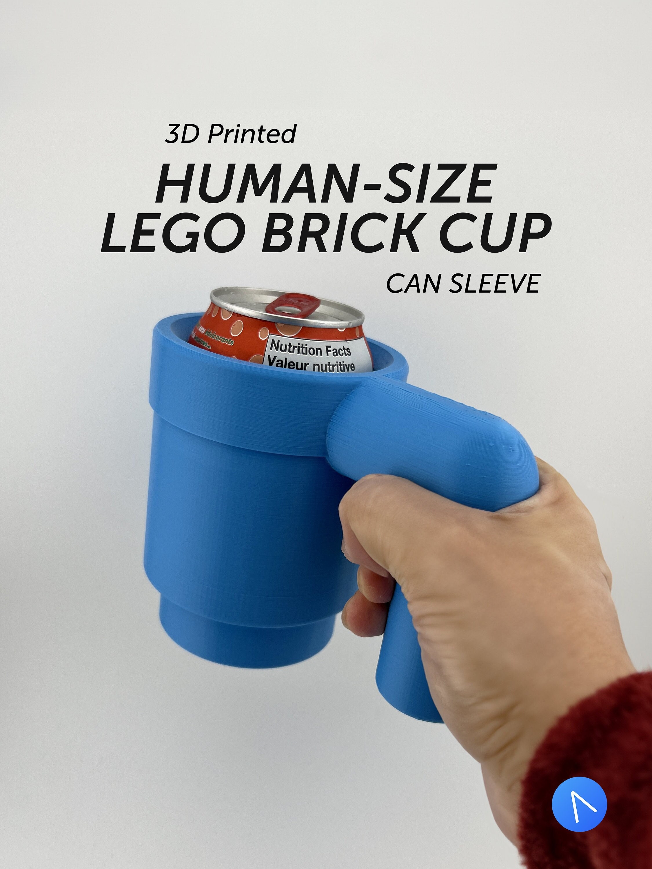 Human-sized 3D Printed LEGO Brick Cup Fun Pop Can Sleeve, Desk Decor ...