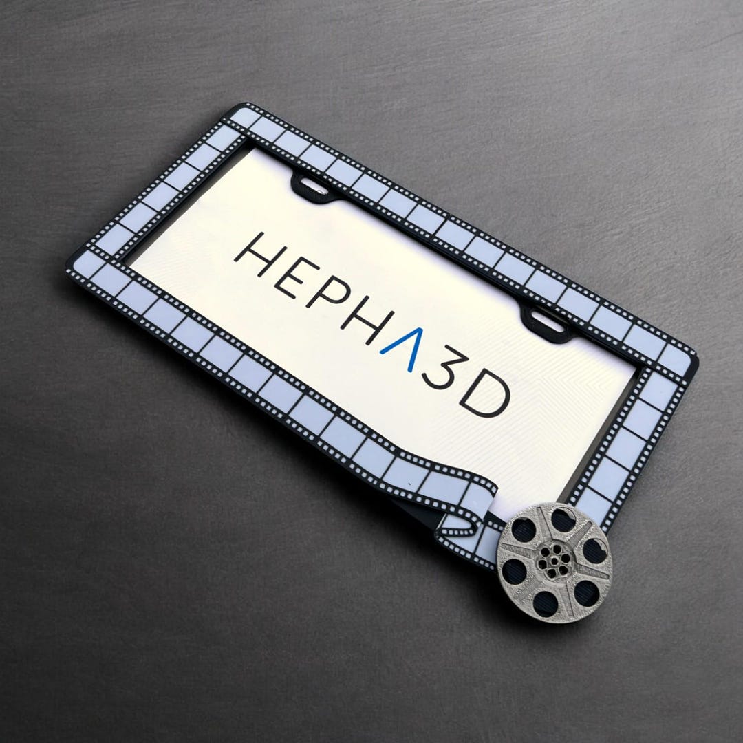 Popplates License Plate Frame - Filmmaker Inspired 3D Film Reel Design ...