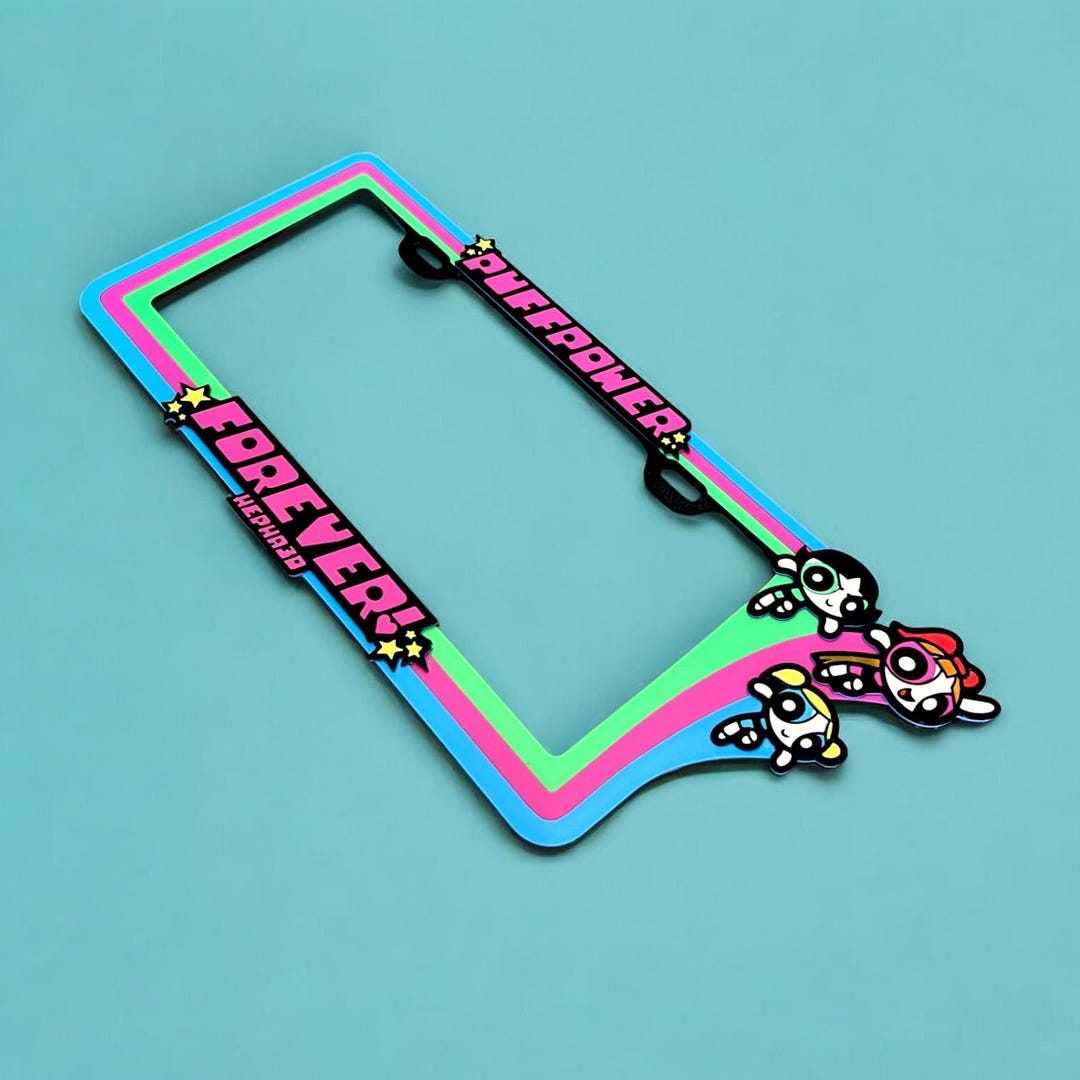 Powerpuff Girls Inspired 3D License Plate Frame | Retro Cartoon Car ...