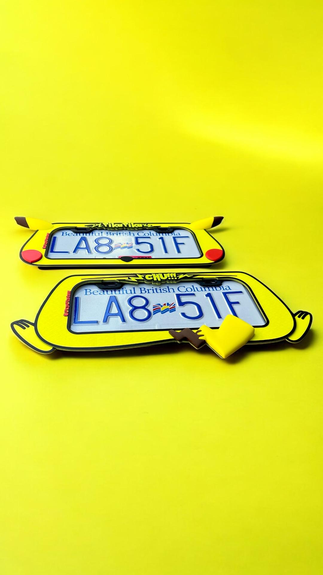 Pikachu Inspired License Plate Frame: 3D Printed Electric Mouse Car ...