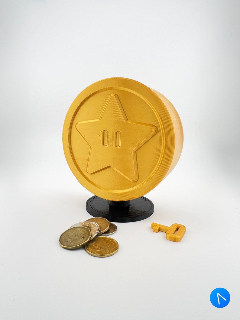Super Mario Gold Coin Bank: Spinning Replica With Game Key Lock - Etsy