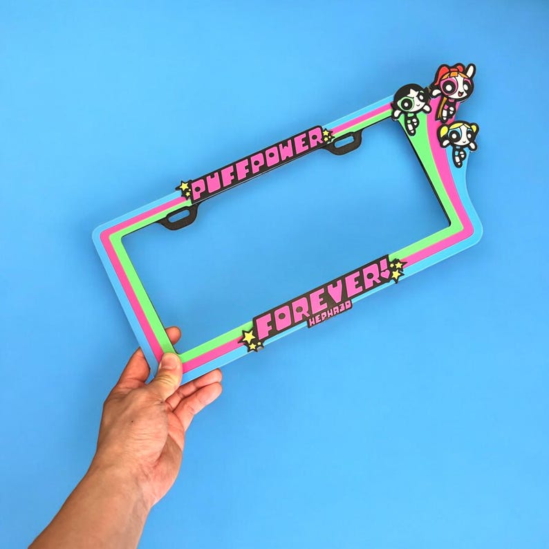 Powerpuff Girls Inspired 3D License Plate Frame | Retro Cartoon Car ...