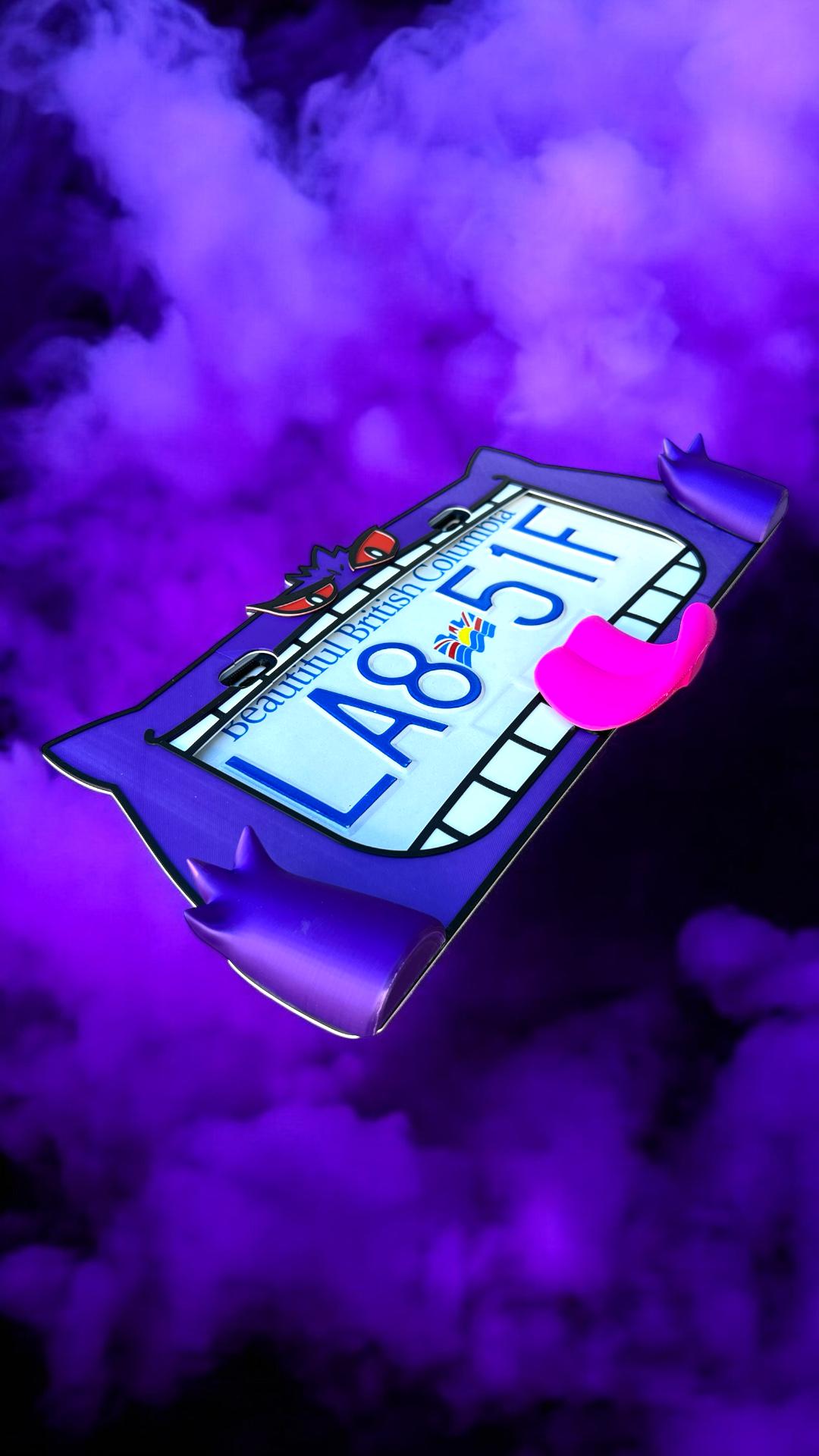 Gengar VMAX 3D License Plate Frame: Ghost Type Car Mod - Glow in Dark ...