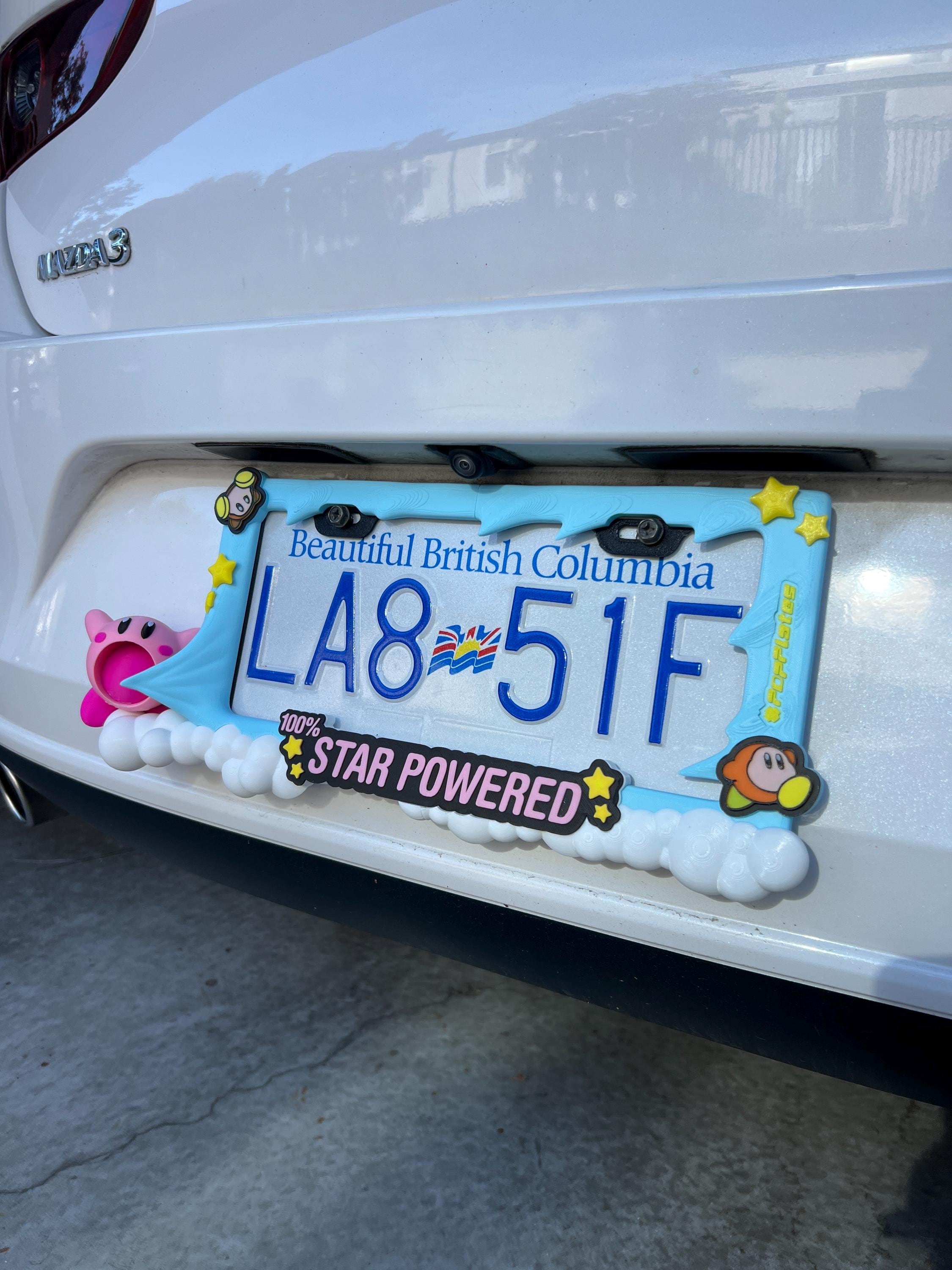 3D Printed Kirby License Plate Frame: Kawaii Car Accessory - Etsy