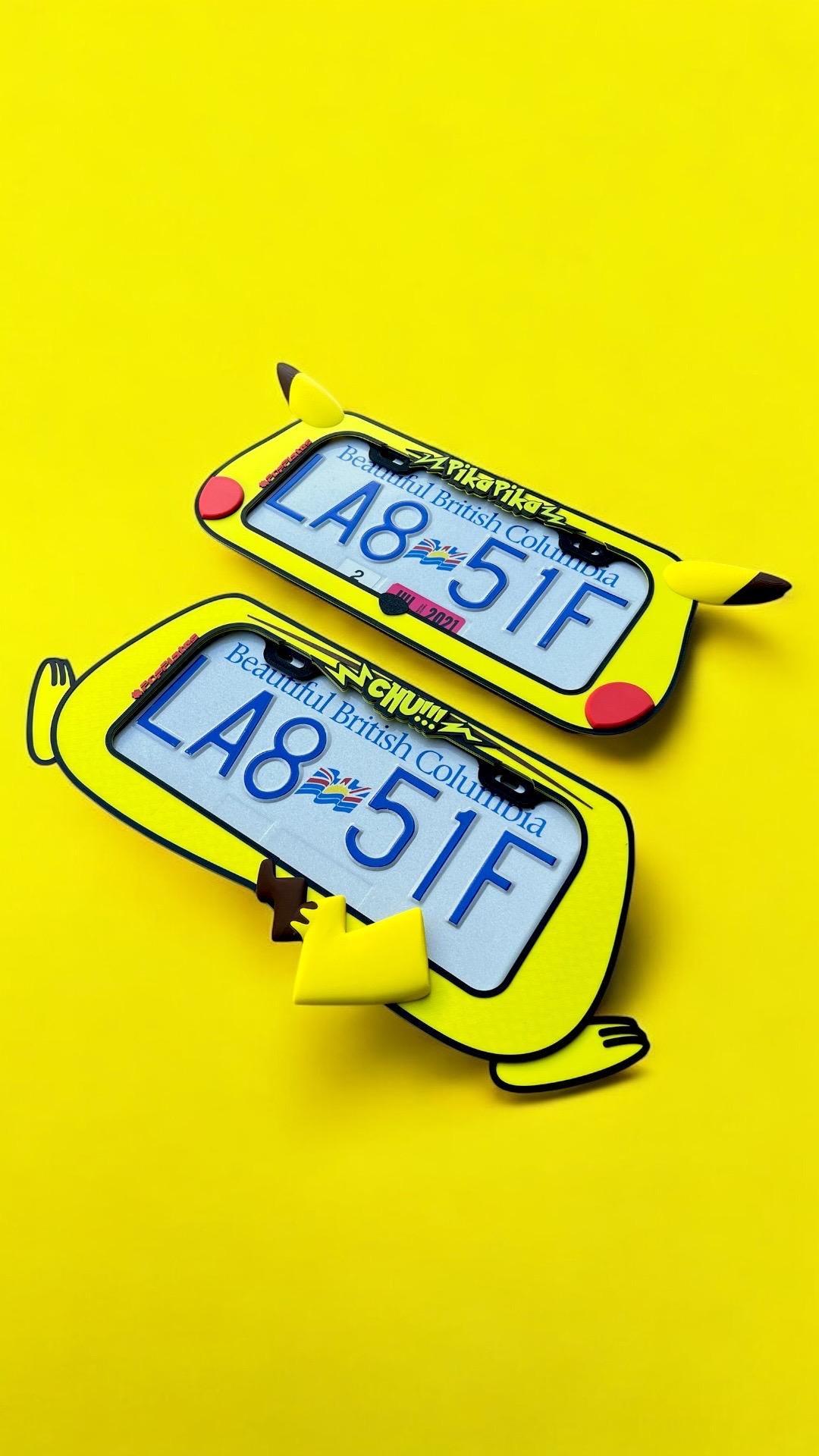 Pikachu Inspired License Plate Frame: 3D Printed Electric Mouse Car ...
