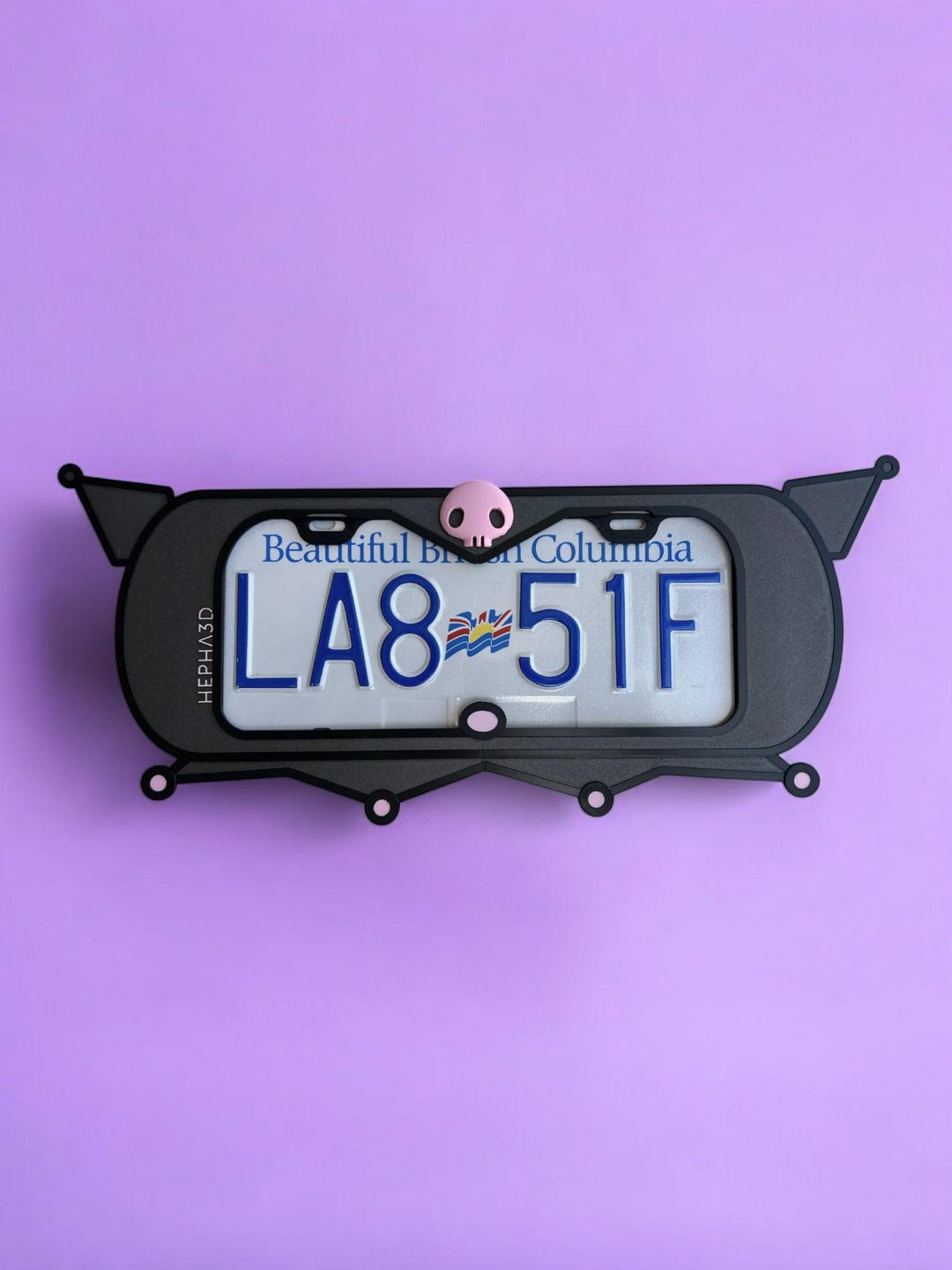 Popplates – Kuromi Inspired License Plate Frame – Kawaii Cute Gothic ...