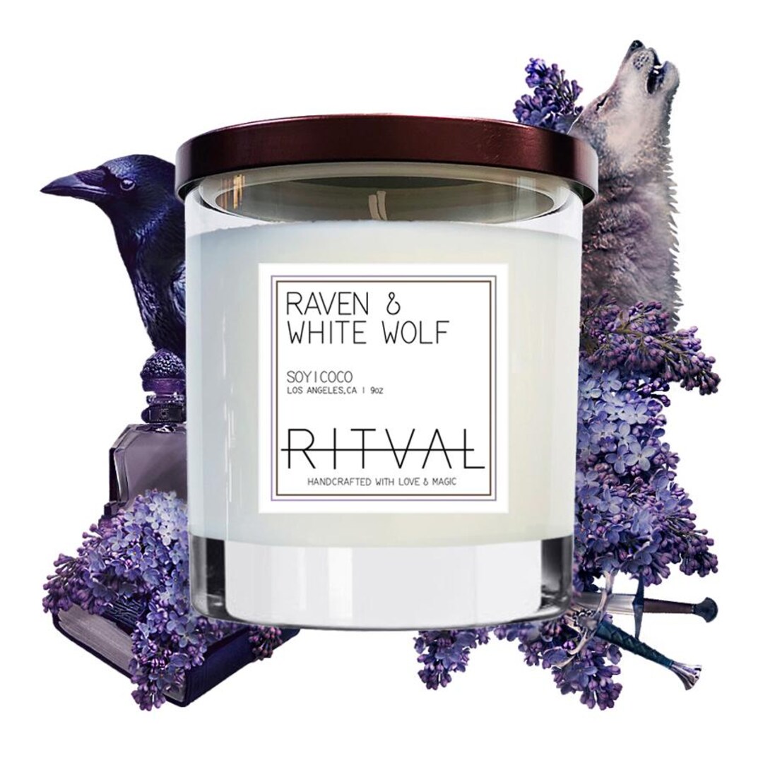 Raven & White Wolf Candle: Lilac, Lilly of the Valley, Ocean Accord ...