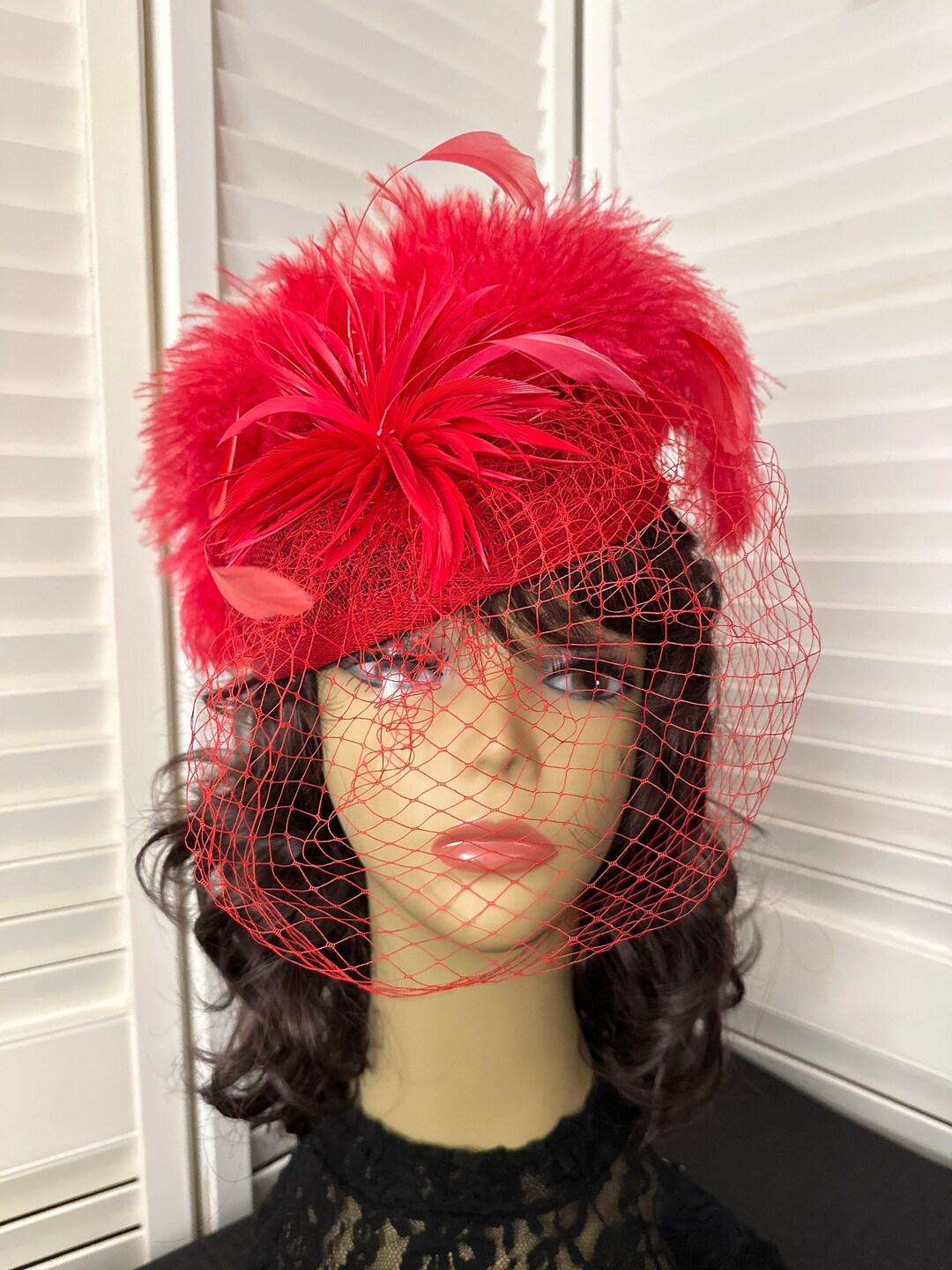 Red Sinamay Pillbox, Hat, Church, Formal, Red Hatter, Wedding, Tea ...