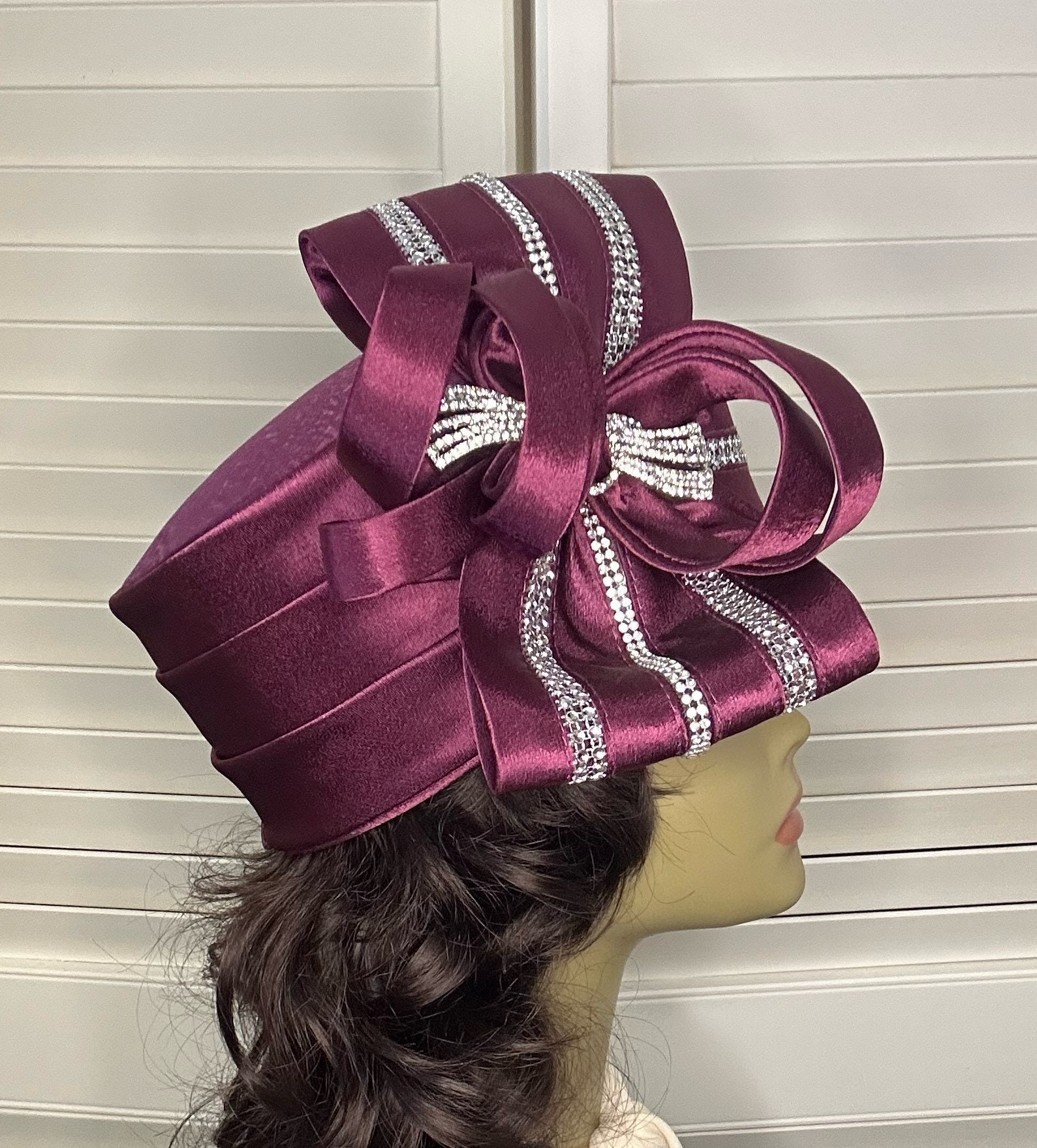 Vintage Wine Satin Toque, Pillbox, Wedding, Formal, Tea, Church Hat - Etsy
