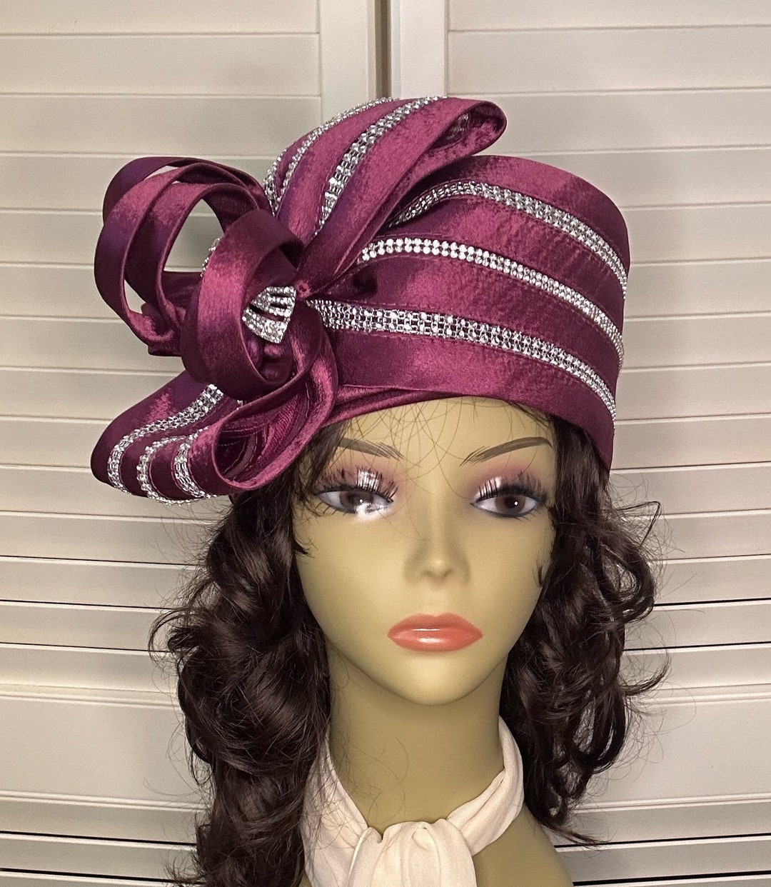 Vintage Wine Satin Toque, Pillbox, Wedding, Formal, Tea, Church Hat - Etsy