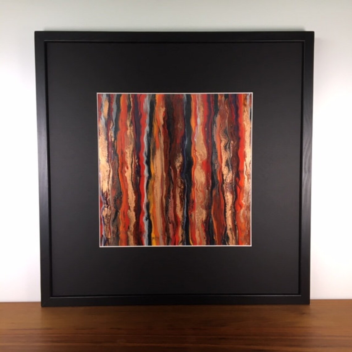 Black Frame 40x40 Cm With Central Glass and Enamel Panel - Etsy