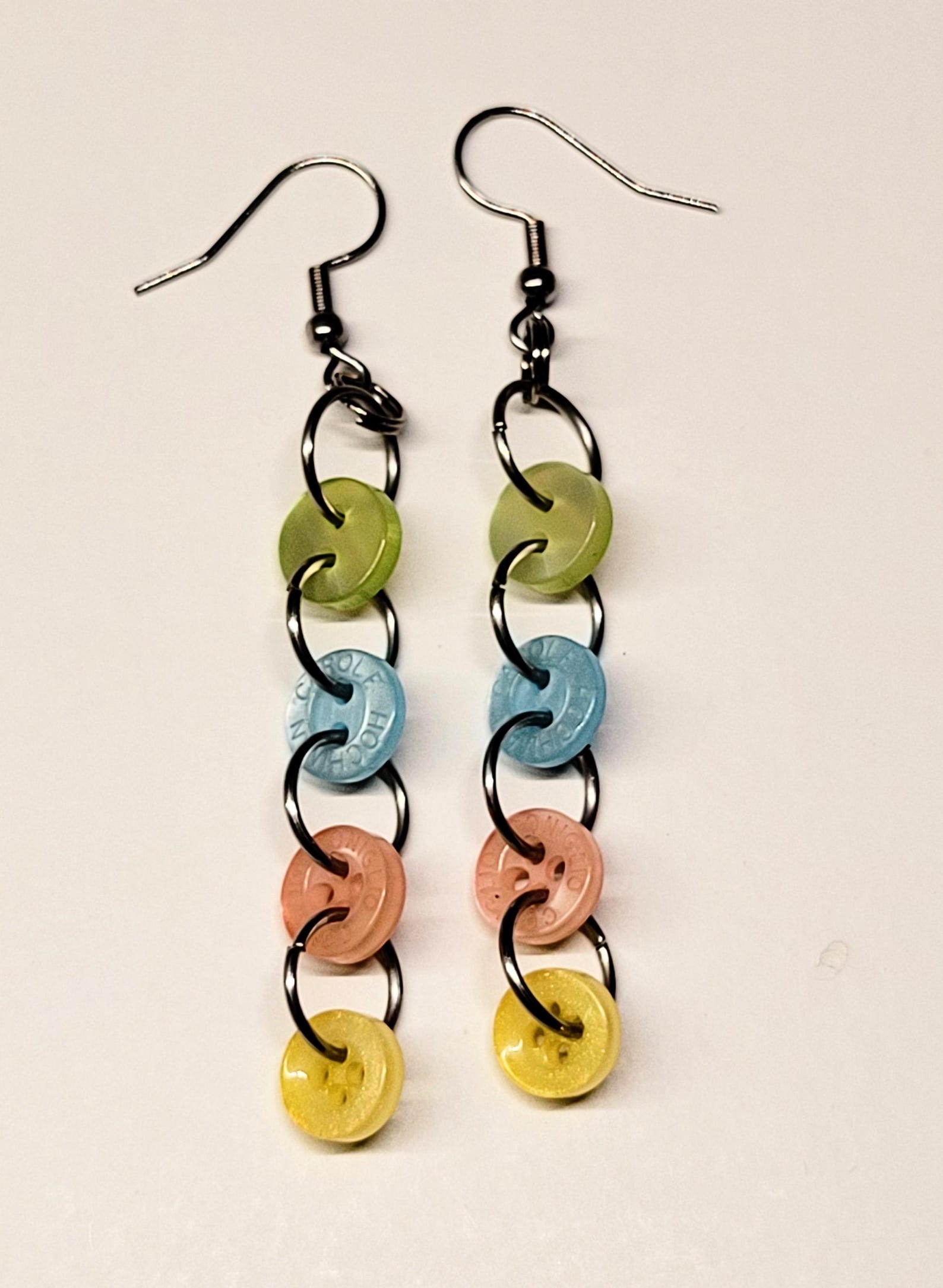 Button Upcycled Earrings Handmade - Etsy