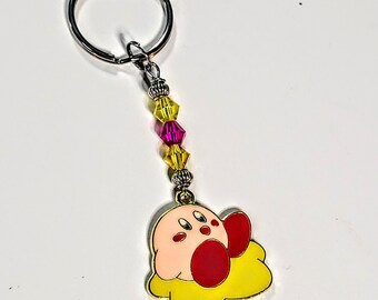Kirby and Star Charm Set Handmade Polymer Clay Keychain - Etsy