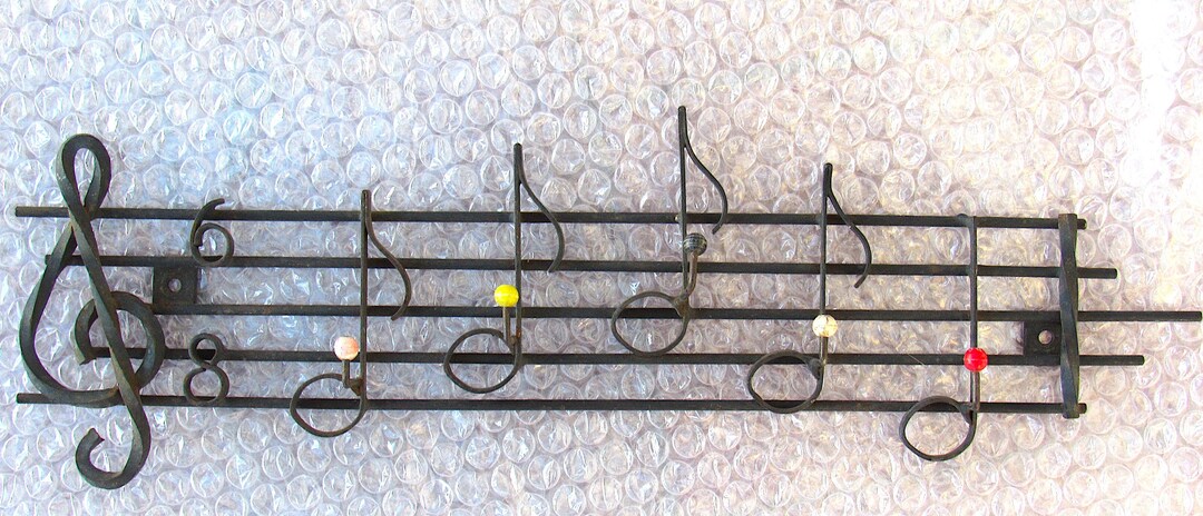 Vintage Music Bar, Musical Notes, Key or Scarf Hanger Rack, 60ies, - Etsy