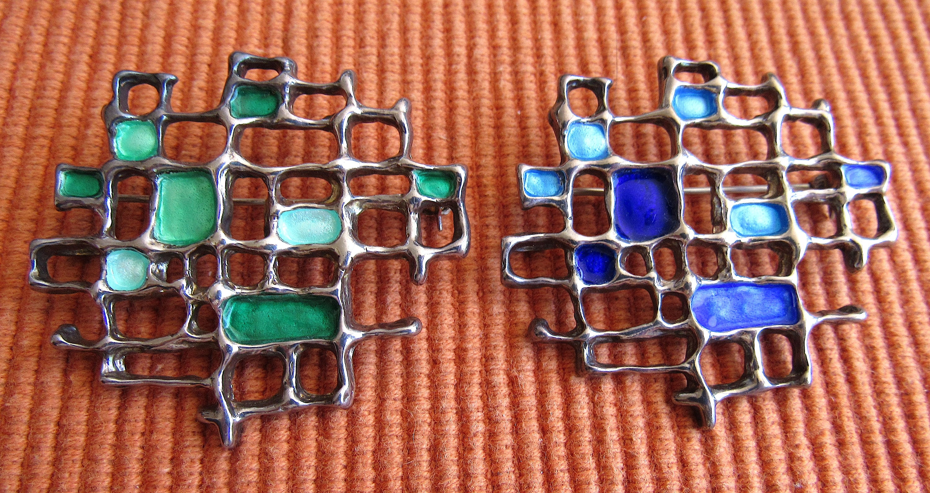 Karl J Otteren Enamel Pin Brooch, David Andersen Norway Silver - Etsy UK