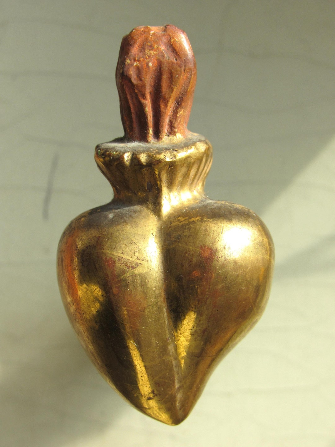 Small Wooden Gilded Sacred Flaming Heart, Altar Piece, Ex Voto - Etsy