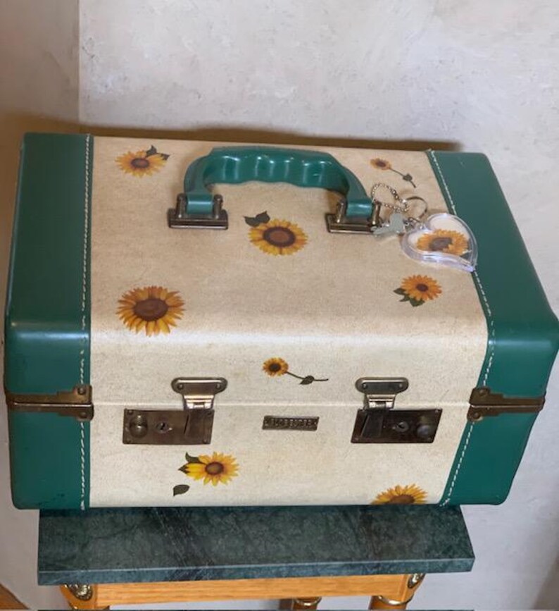 Upcycled Vintage 1960s Globester Train Travel Cosmetic Case Summer ...