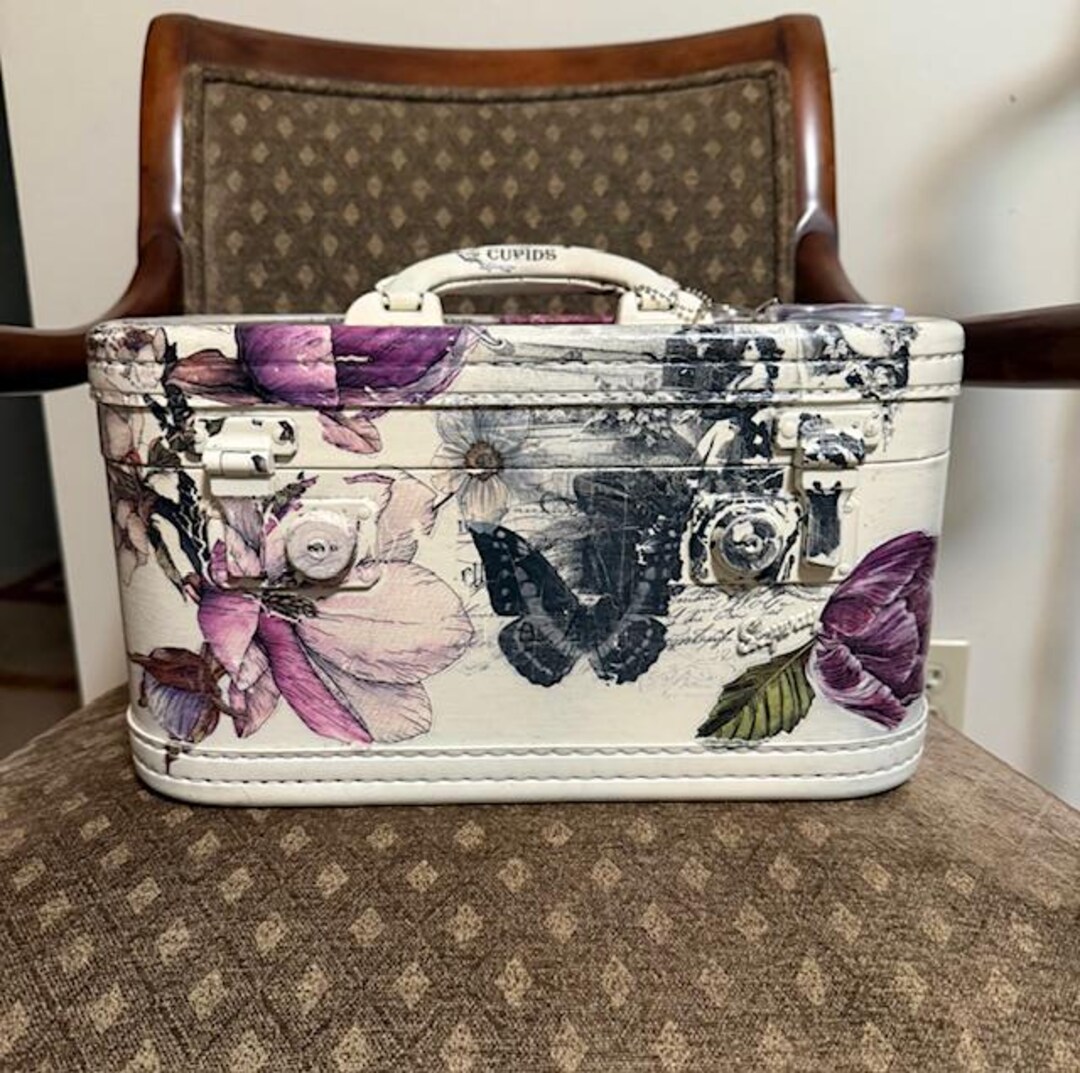 Upcycled Vintage 1970's Skyway Train Case - "antiqued French Romance ...
