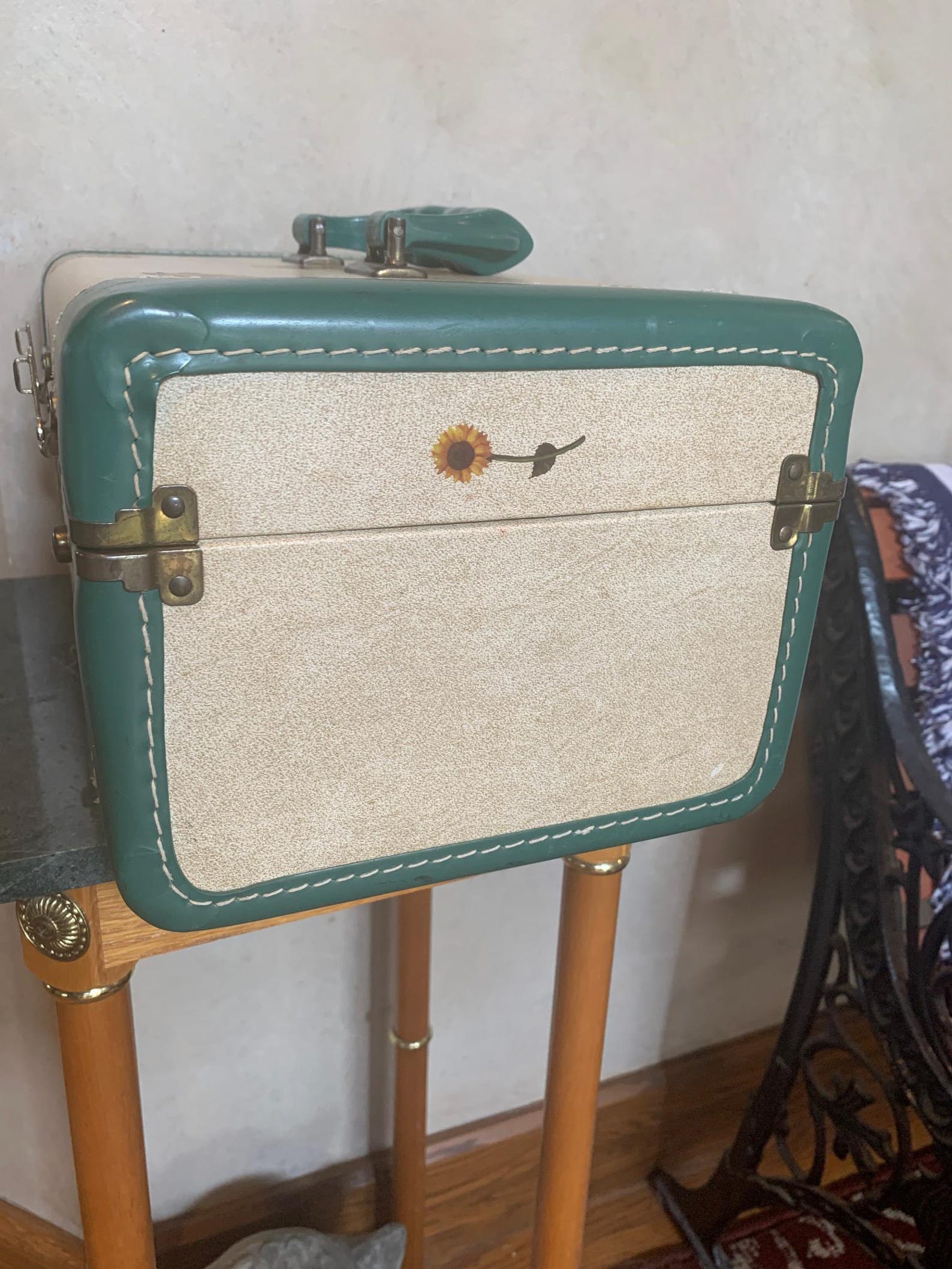 Upcycled Vintage 1960s Globester Train Travel Cosmetic Case Summer ...