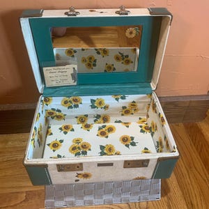 Upcycled Vintage 1960s Globester Train Travel Cosmetic Case Summer ...