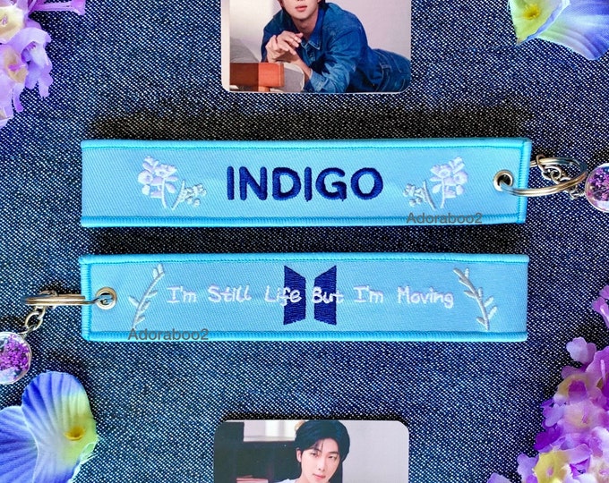 Indigo Embroidery Keychain BTS Army Bomb Strap RM Lanyard - Etsy