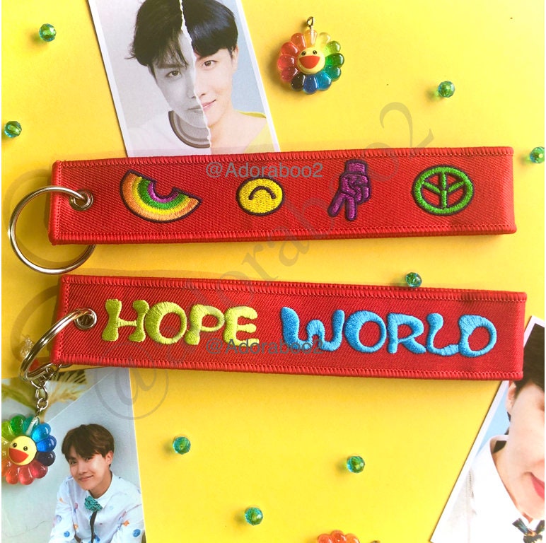 Hope World Embroidery Keychain J-hope Army Bomb Strap BTS - Etsy