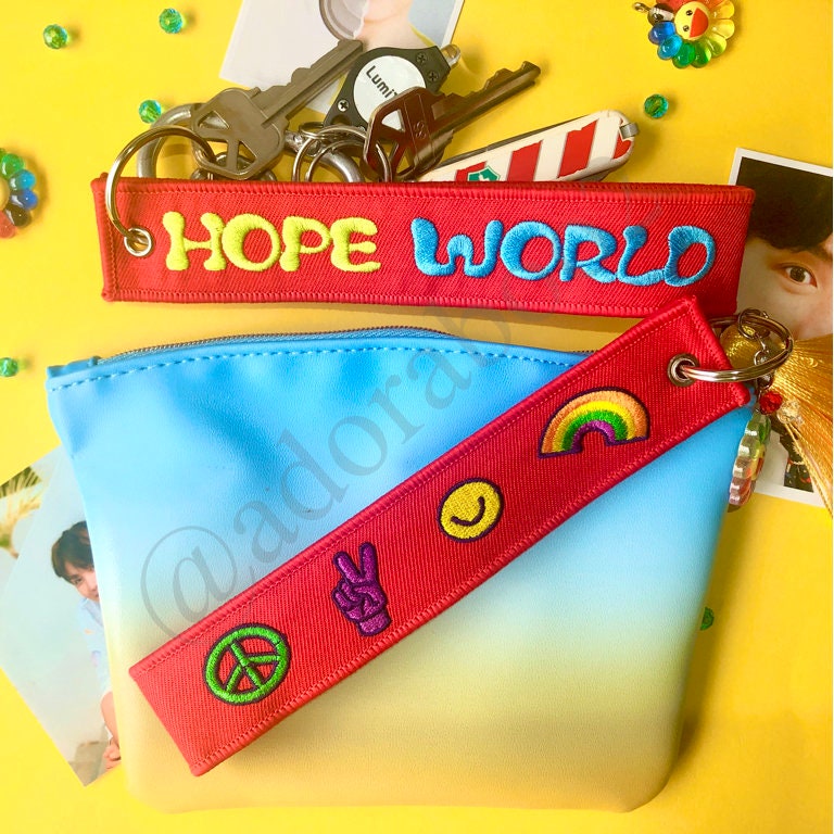Hope World Embroidery Keychain J-hope Army Bomb Strap BTS - Etsy