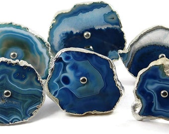 Blue Agate Knobs - Etsy UK