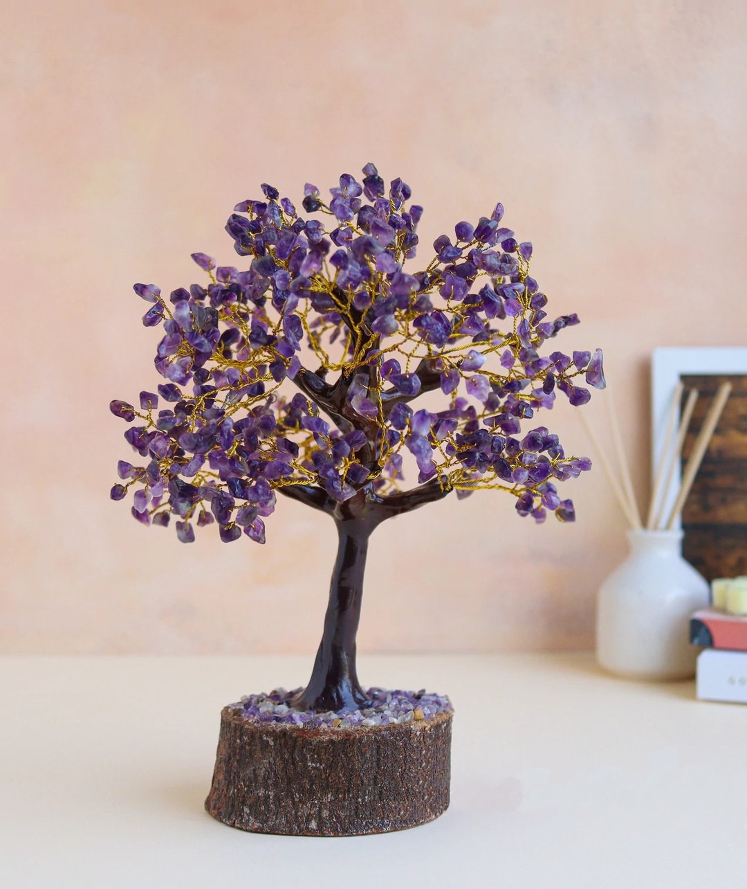 Gemstone Tree, Crystal Tree, Bonsai Money Tree, Natural Amethyst ...