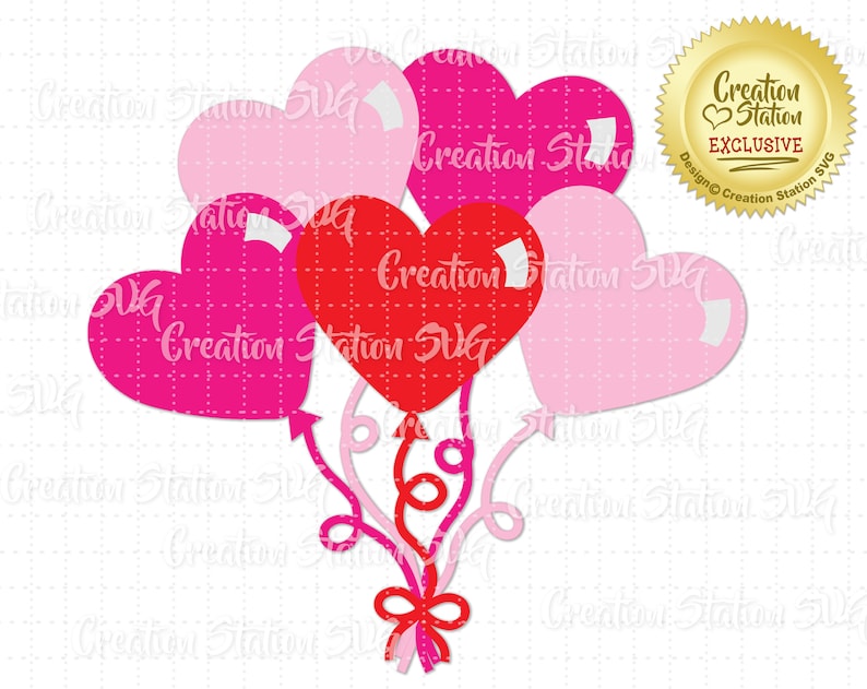 SVG Heart Balloons Cluster Valentine's Day Love Cut File - Etsy