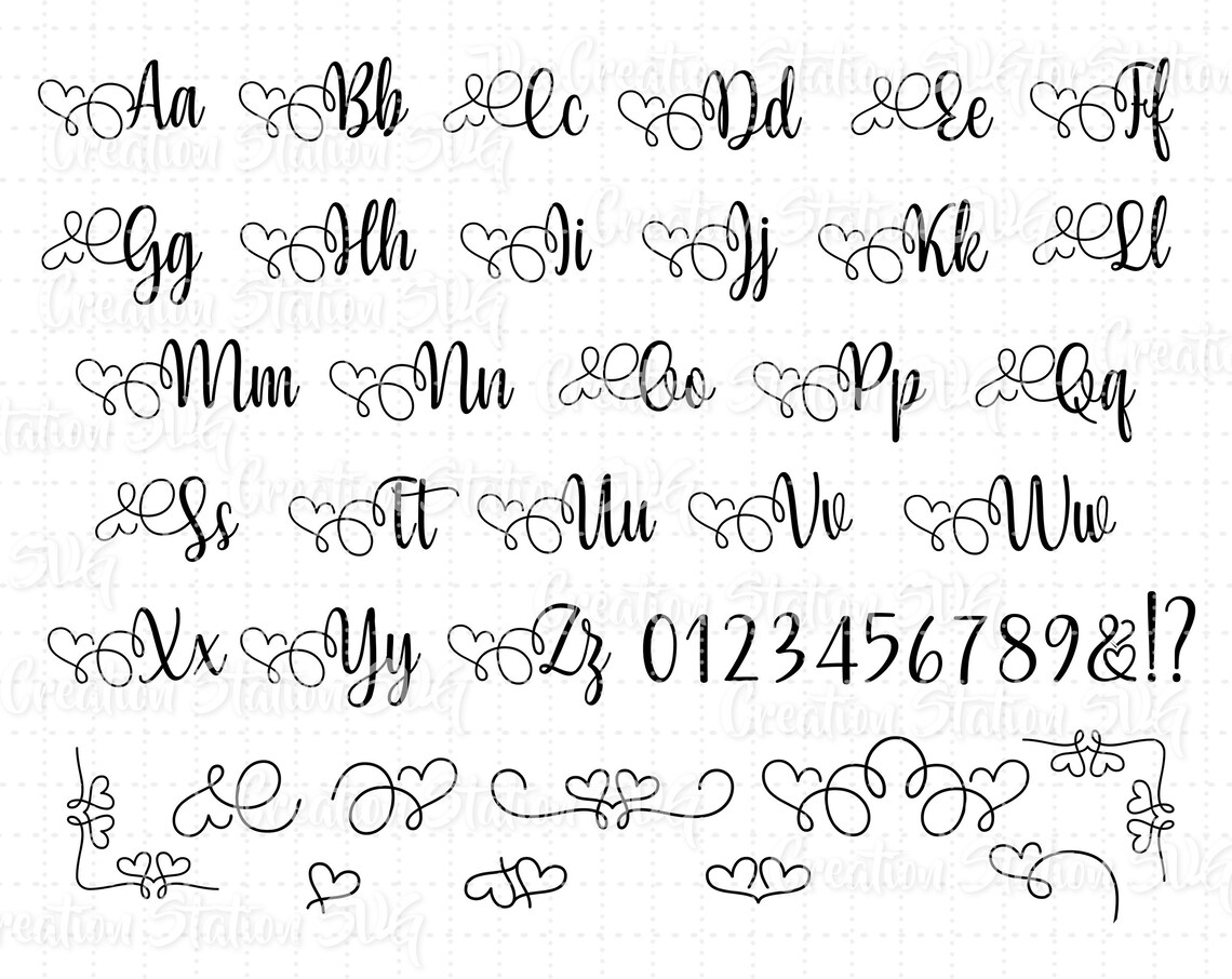 SVG Yessy Font Complete Alphabet Cut File for HTV Vinyl and - Etsy