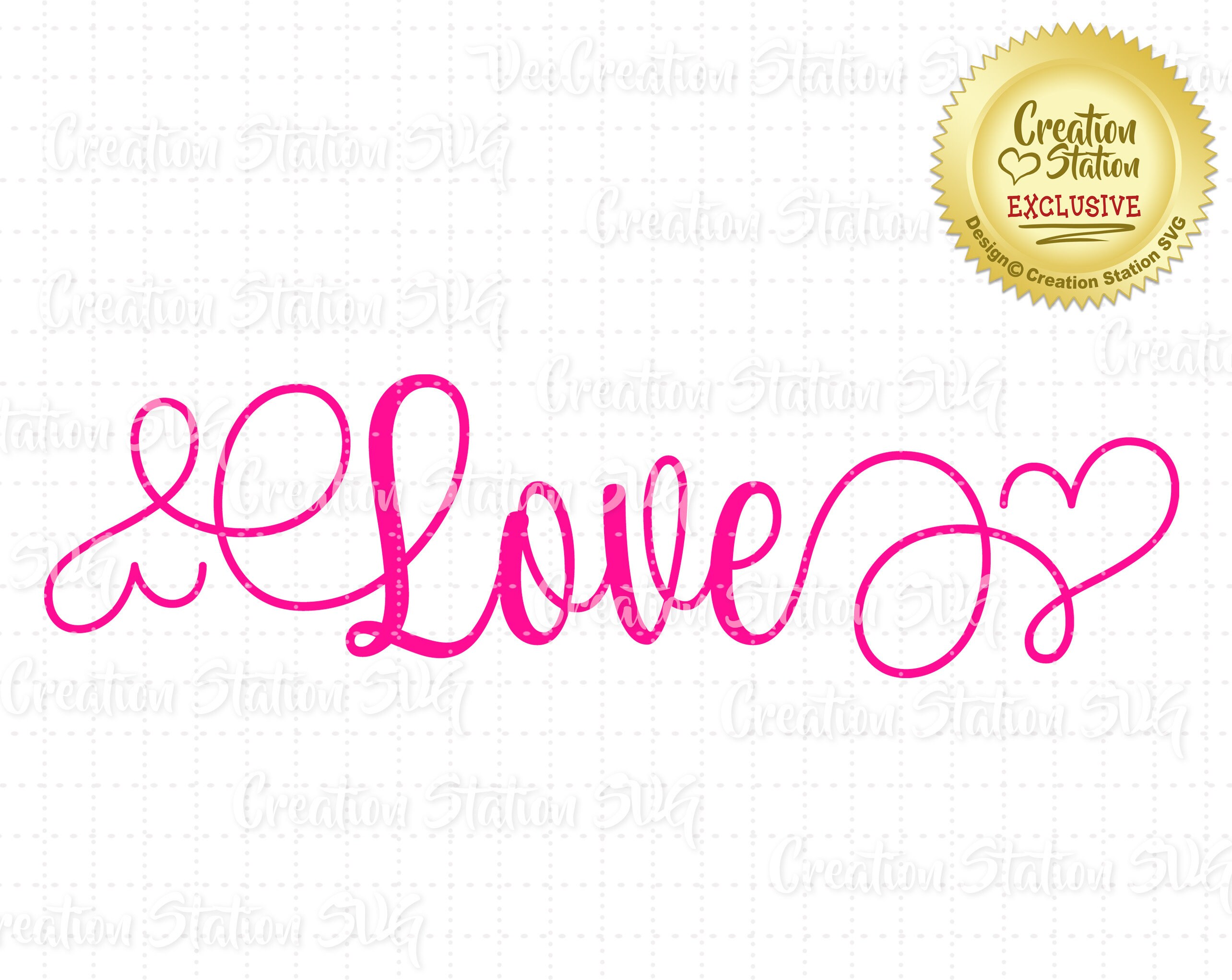 SVG Love Script Cut File for HTV Vinyl and Paper Scrapbooking | Etsy