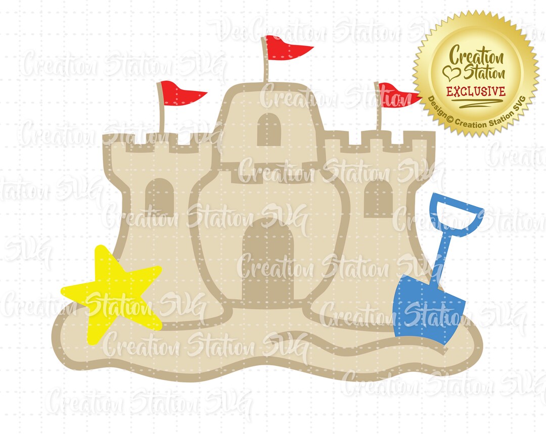 SVG Sandcastle Cut File Summer Beach Ocean for HTV Vinyl and Paper ...