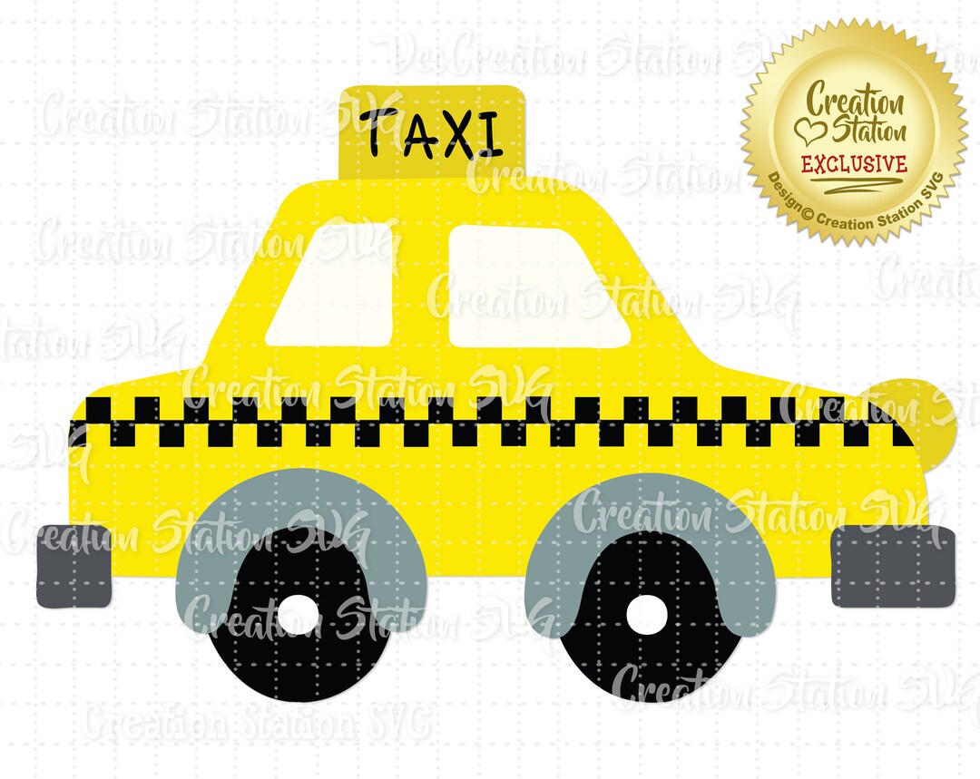 SVG Taxi Car Vehicle Cut File for HTV Vinyl Png, Eps, Dxf, Vector Baby ...