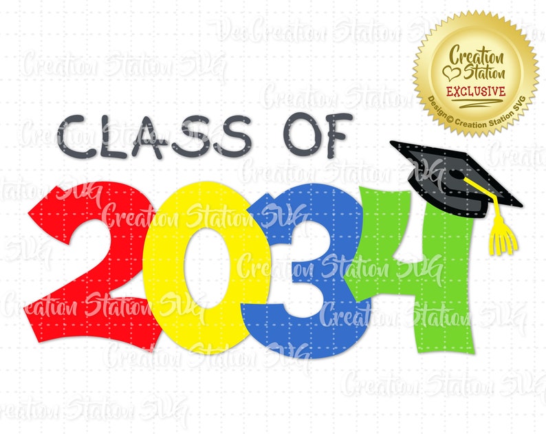 SVG Class of 2034 Graduation Graduate Cap and Gown Cut File for HTV ...