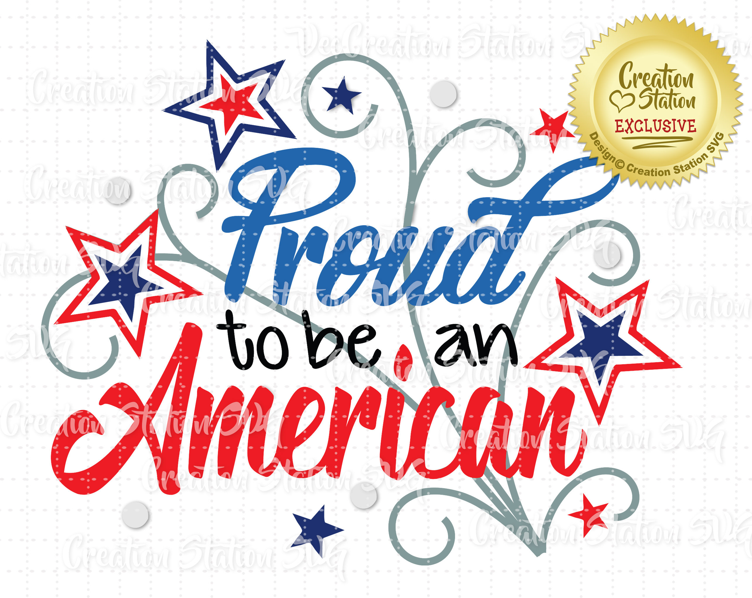 SVG Proud to Be an American Cut File Word Art 4th of July Patriotic USA ...