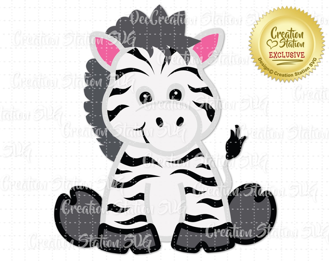 SVG Zoo Baby Zebra Cut File for HTV Vinyl and Paper | Etsy
