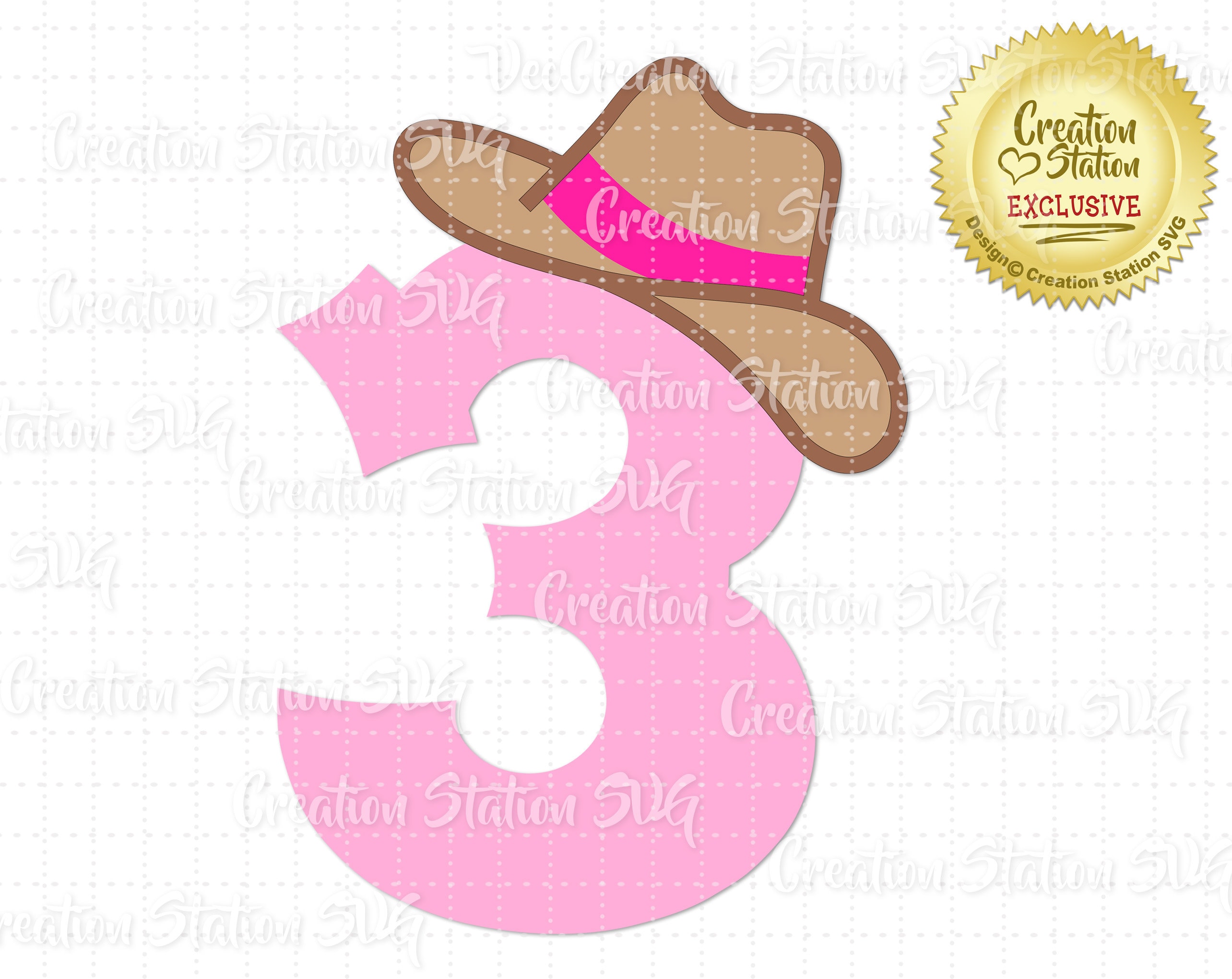 SVG 3 vaquera número tres tercer 3rd cumpleaños sombrero corte - Etsy ...