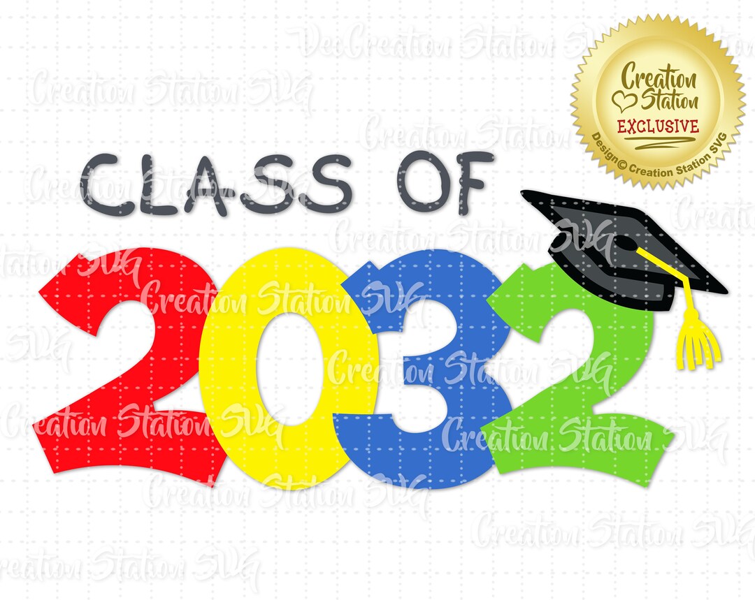 SVG Class of 2032 Graduation Graduate Cap and Gown Cut File for HTV ...