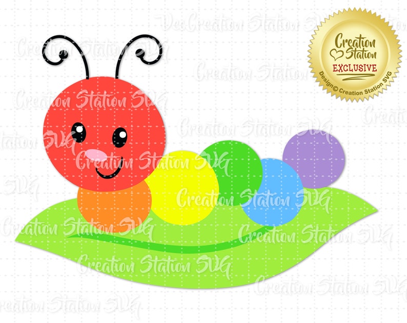 SVG Bugzie Rainbow Caterpillar Cut File for HTV Vinyl and | Etsy