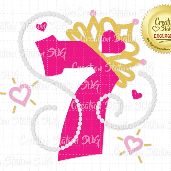 7 Number Svg - Etsy