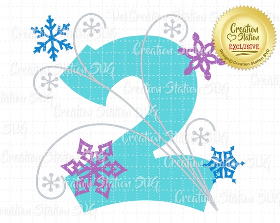 SVG 2 Frozen Snowflake Number Two Second 2nd Birthday Cut File - Etsy