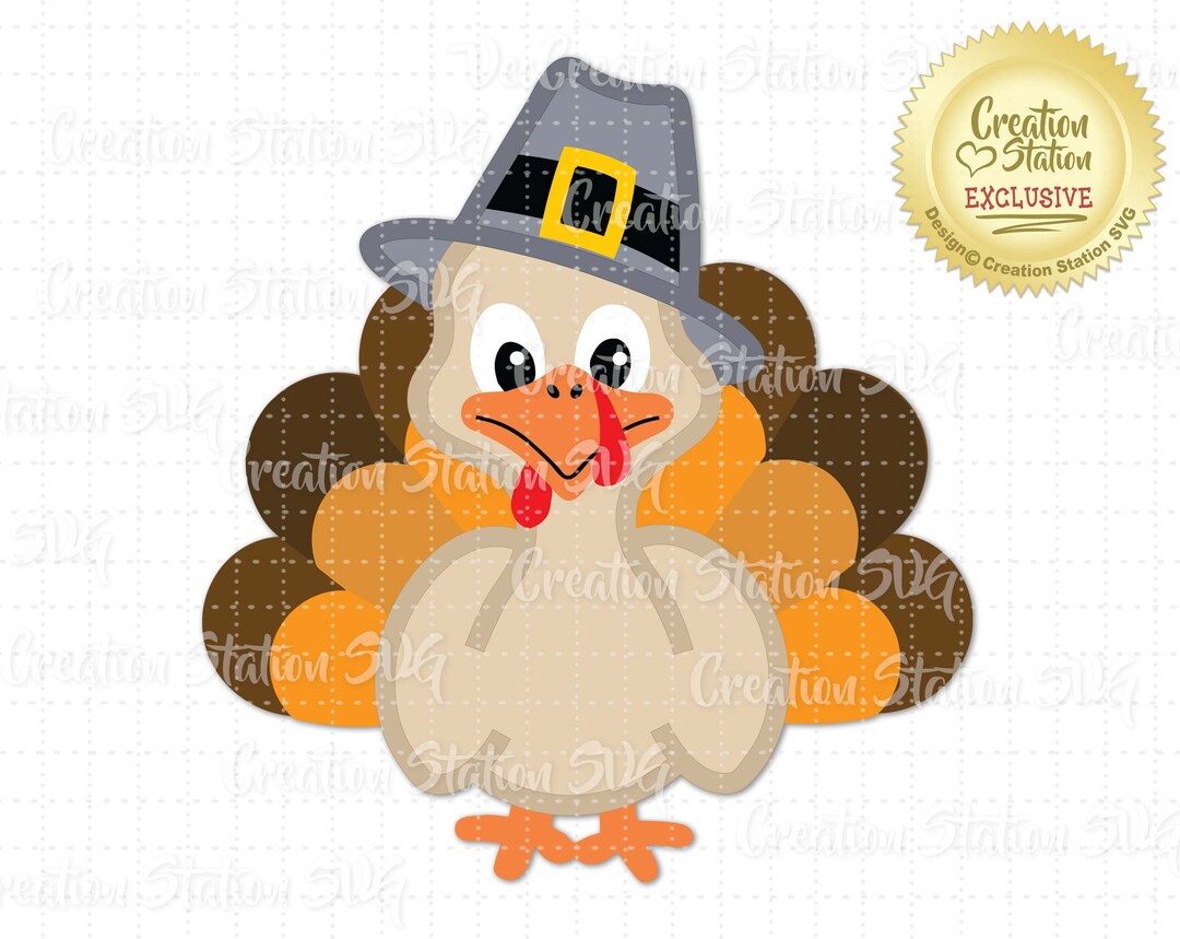 SVG Turkey Pilgrim Thanksgiving Harvest Cut File for HTV Vinyl Png, Eps ...