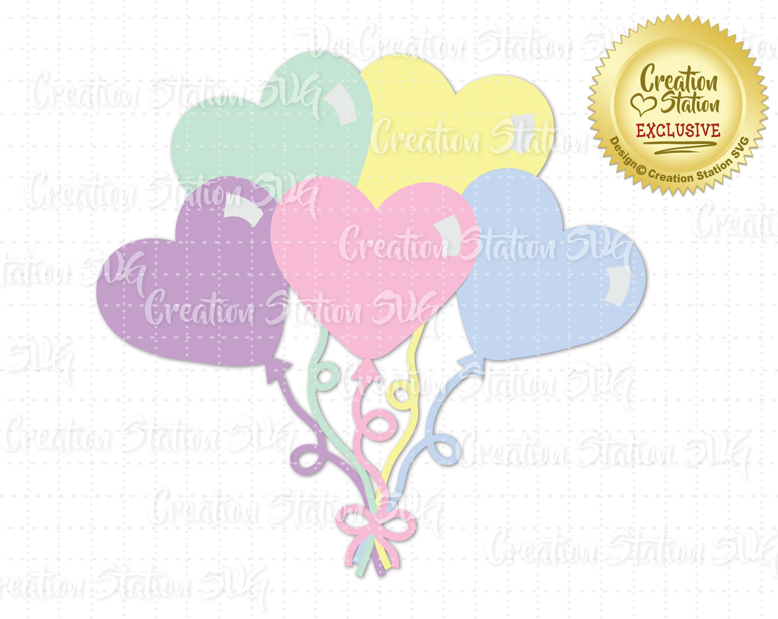 SVG Heart Balloons Cluster Love Baby Cut File for HTV Vinyl | Etsy