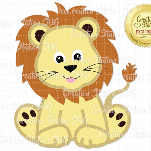 Cute Baby Lion SVG Cut File for Cricut and Silhouette. Digital - Etsy