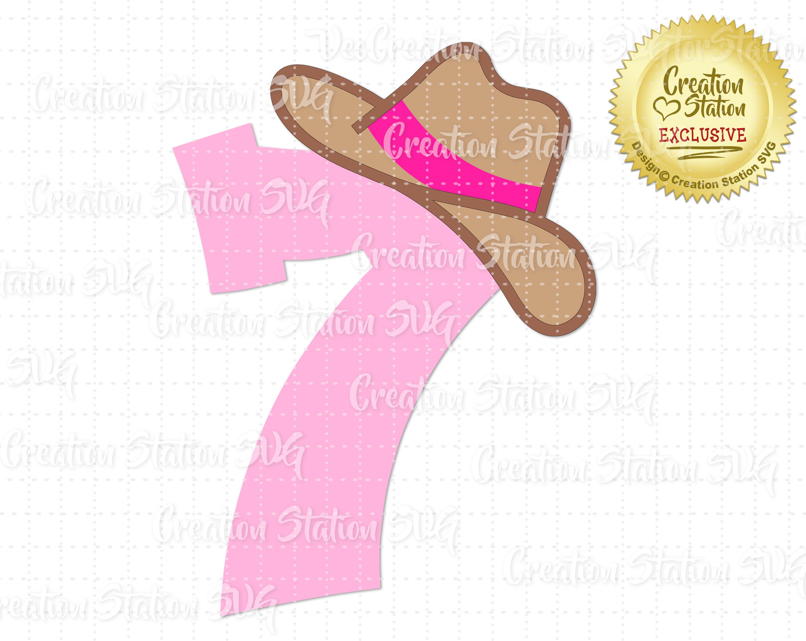 SVG 7 Cowgirl Number Seven Seventh 7th Birthday Hat Cut File - Etsy