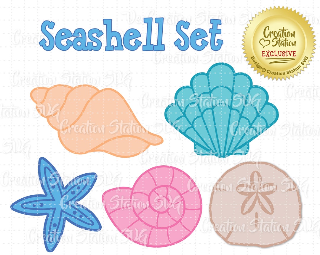 SVG Shell Set Cut File for HTV Vinyl and Paper Seashell Ocean Beach ...