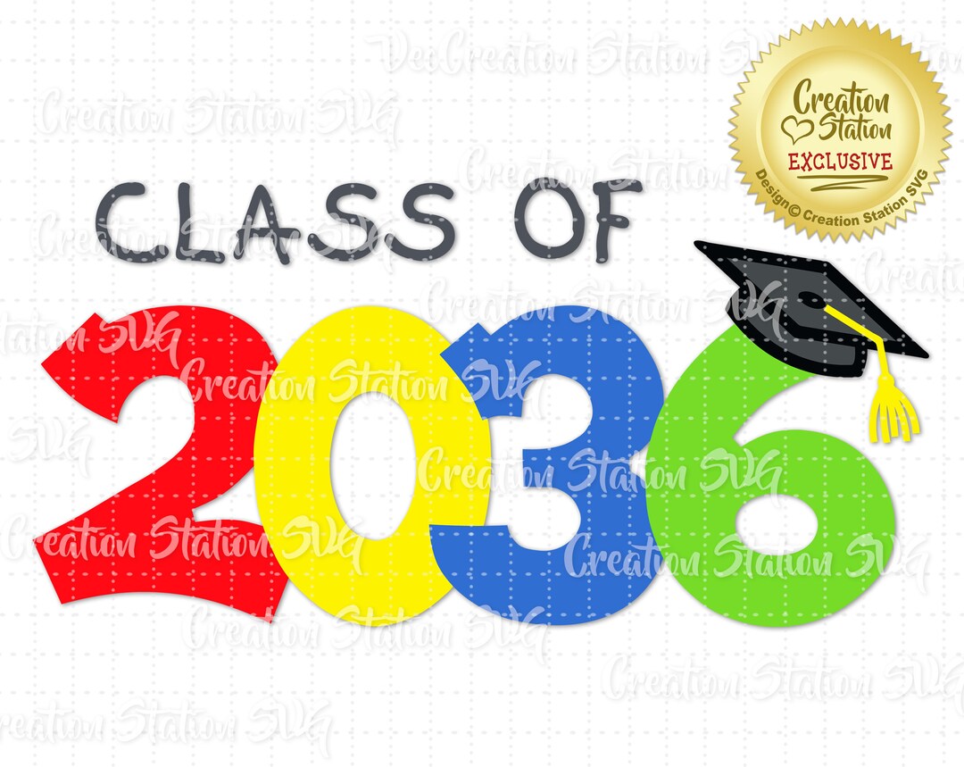 SVG Class of 2036 Graduation Graduate Cap and Gown Cut File for HTV ...