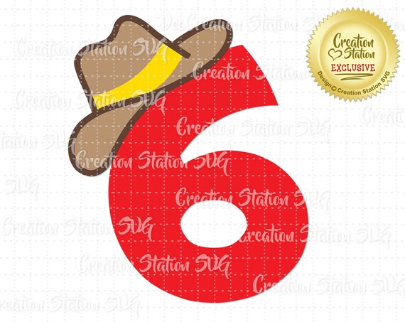 SVG 6 Cowboy Number Six Sixth 6th Birthday Hat Cut File for - Etsy
