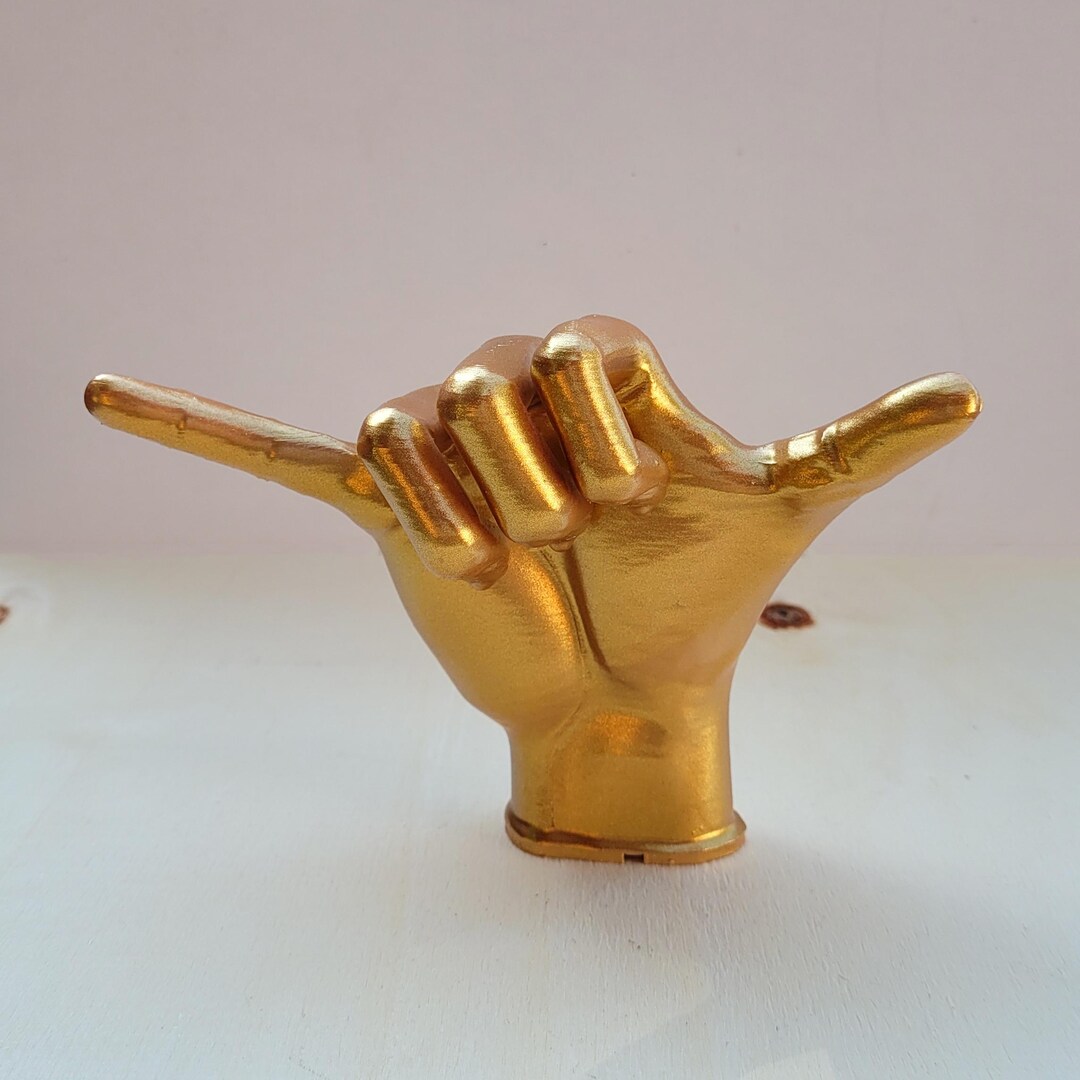 Antique Gold Hawaiian Shaka Hand Sculpture | Handcrafted Hawaiian Sign ...